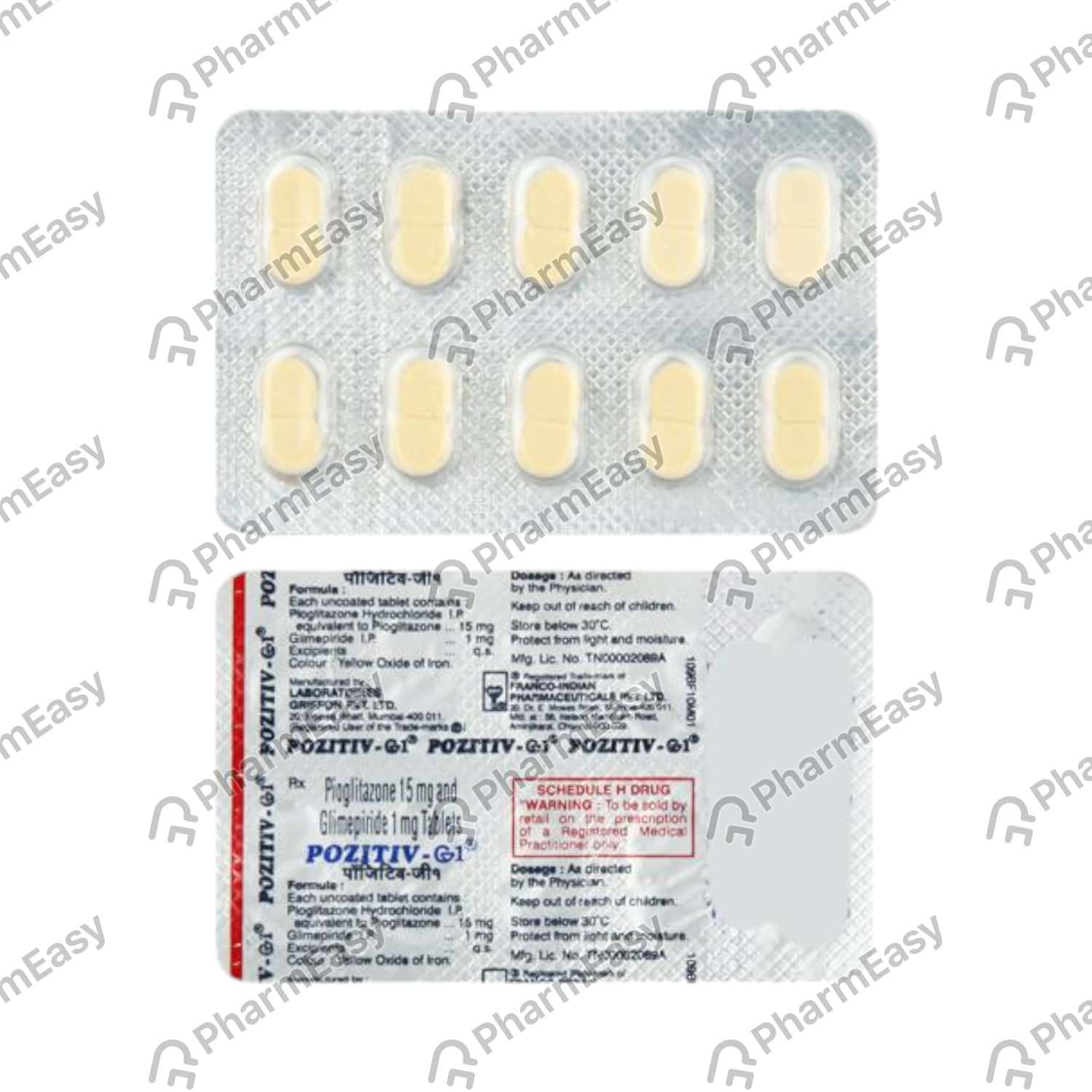 Pozitiv G 1mg Strip Of 10 Tablets: Uses, Side Effects, Price & Dosage ...