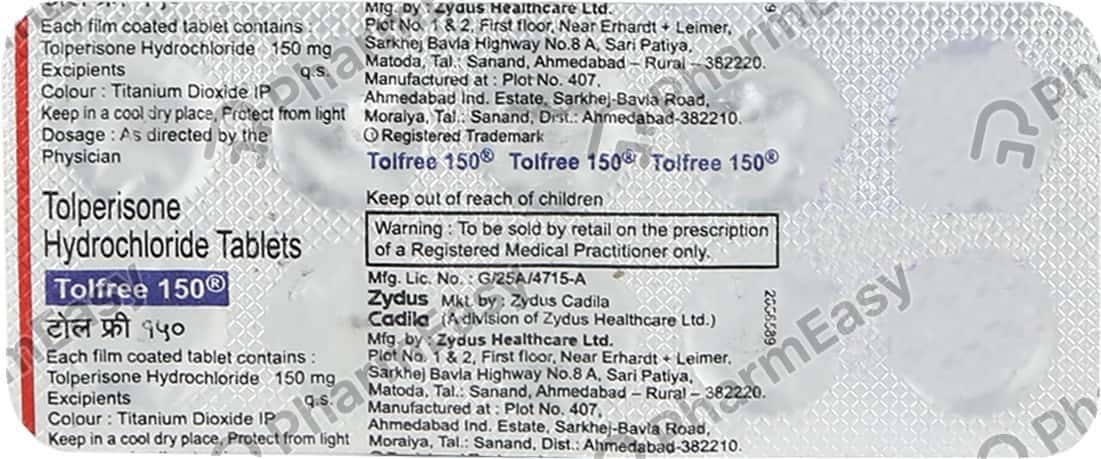 Tolfree 150 MG Tablet (10): Uses, Side Effects, Price & Dosage | PharmEasy