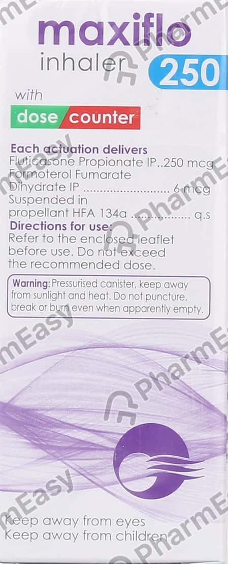 Maxiflo 250mcg Box Of 120md Metered Dose Inhaler: Uses, Side Effects ...