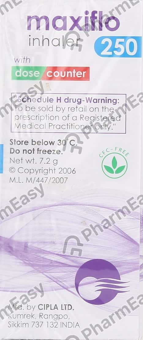 Maxiflo 250mcg Box Of 120md Metered Dose Inhaler: Uses, Side Effects ...