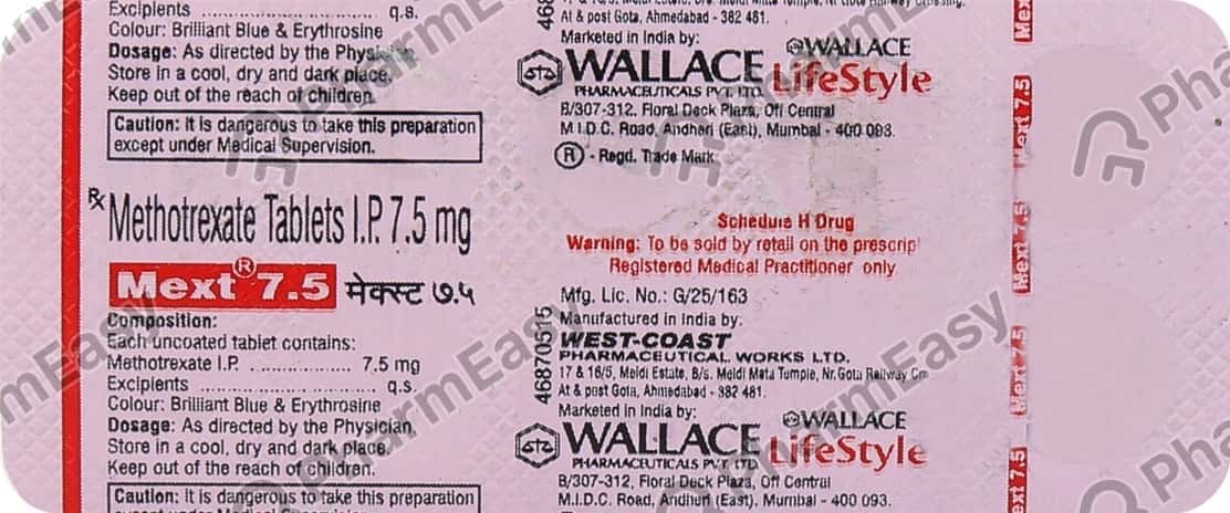Mext 7.5 MG Tablet (10): Uses, Side Effects, Price & Dosage | PharmEasy