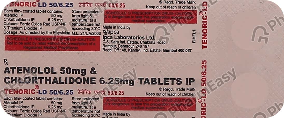 Buy Tenoric Ld 50/6.25mg Strip Of 10 Tablets Online at Flat 15% OFF ...