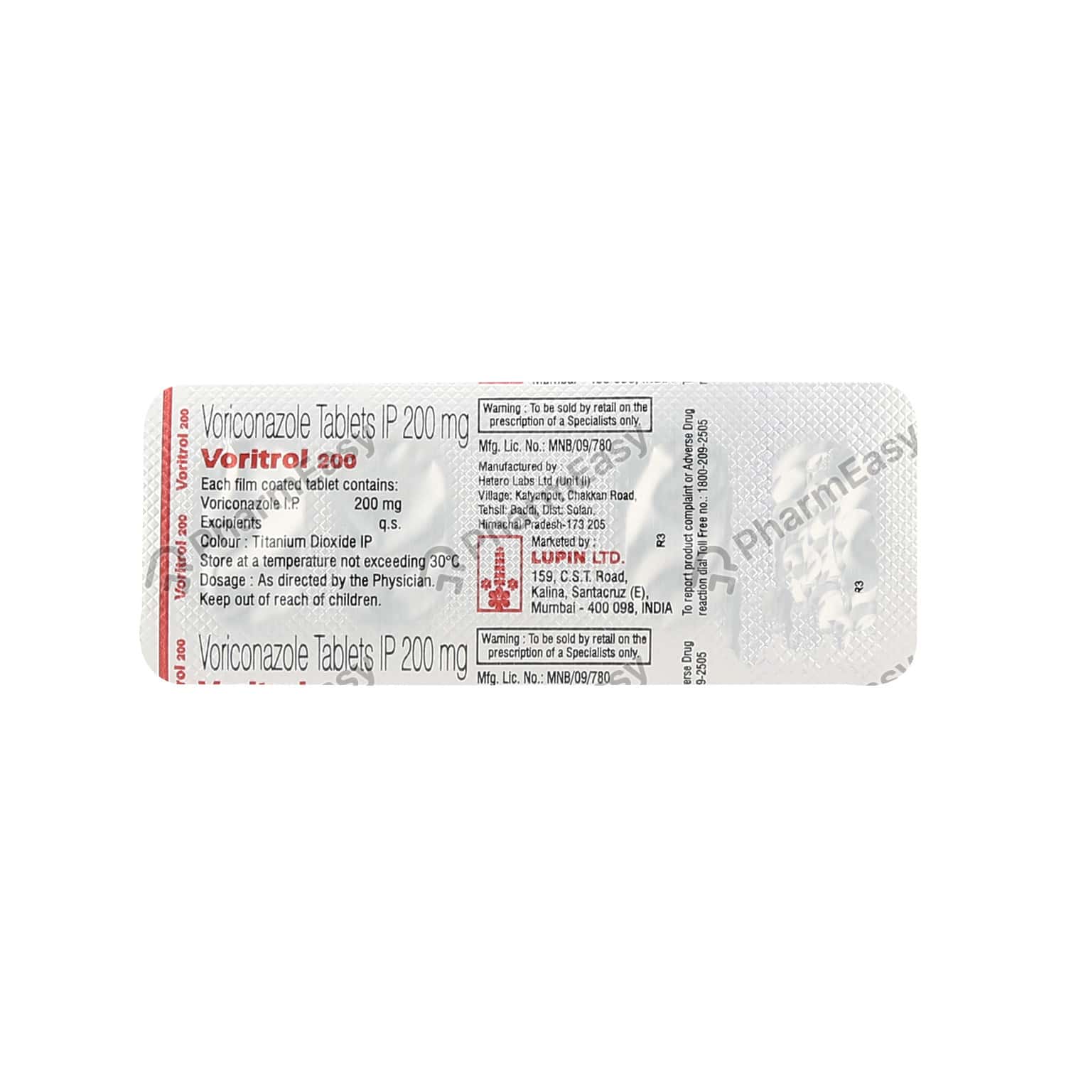 Buy Voritrol 200 MG Tablet (4) Online at Flat 18% OFF* | PharmEasy