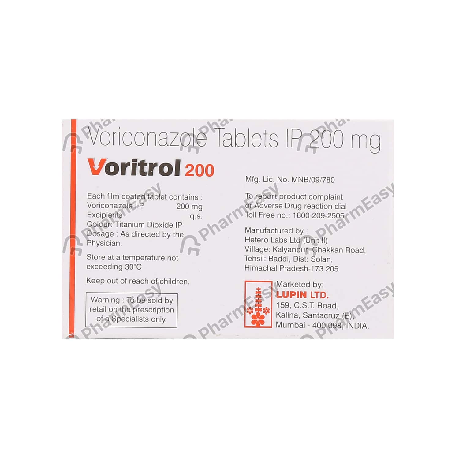 Buy Voritrol 200 MG Tablet (4) Online at Flat 18% OFF* | PharmEasy