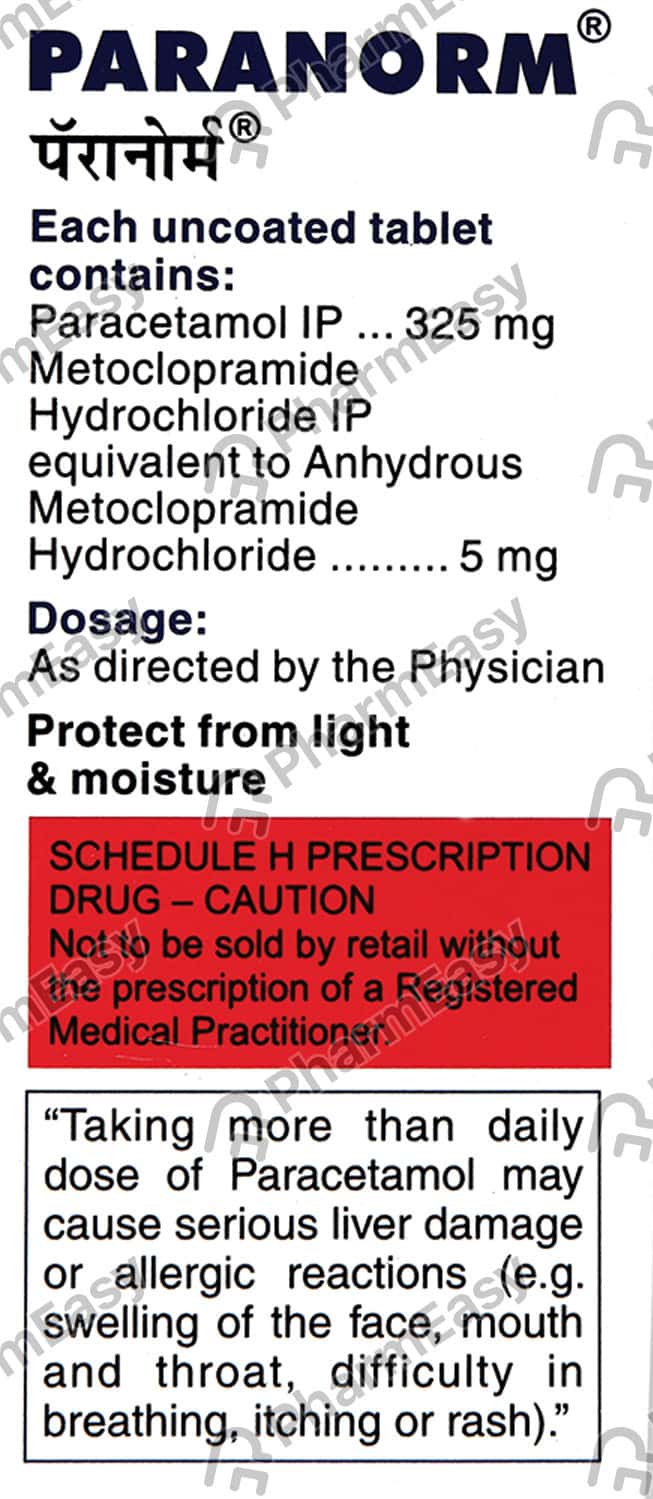 Buy Paranorm Strip Of 10 Tablets Online at Flat 15% OFF | PharmEasy