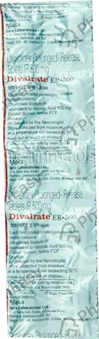 Divalrate Er 500 MG Tablet (10): Uses, Side Effects, Price & Dosage ...