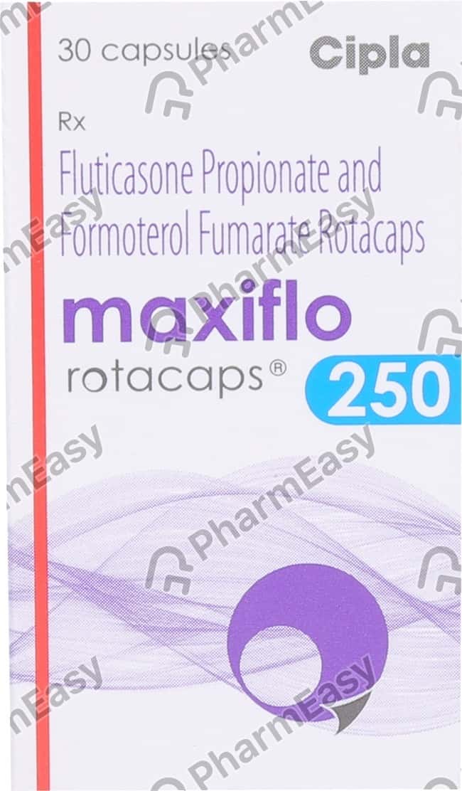 Maxiflo 250mcg Box Of 30 Rotacaps: Uses, Side Effects, Price & Dosage ...