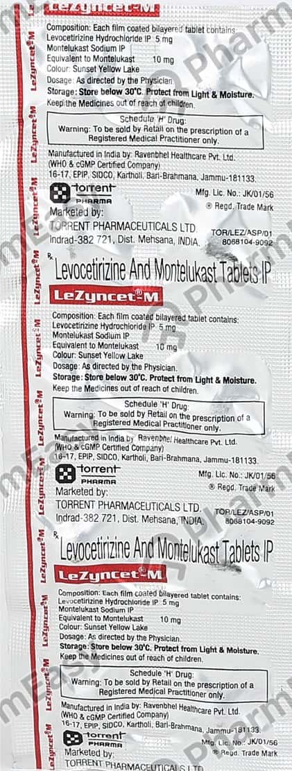 Lezyncet M Strip Of 10 Tablets: Uses, Side Effects, Price & Dosage ...