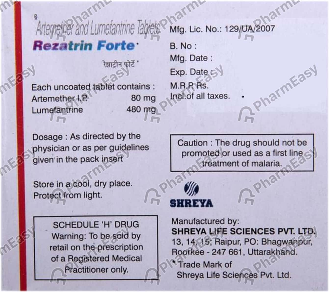Rezatrin Forte Strip Of 6 Tablets: Uses, Side Effects, Price & Dosage ...