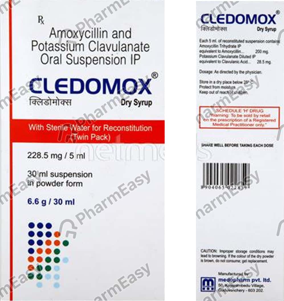 Cledomox 228.5mg Bottle Of 30ml Dry Syrup: Uses, Side Effects, Price ...