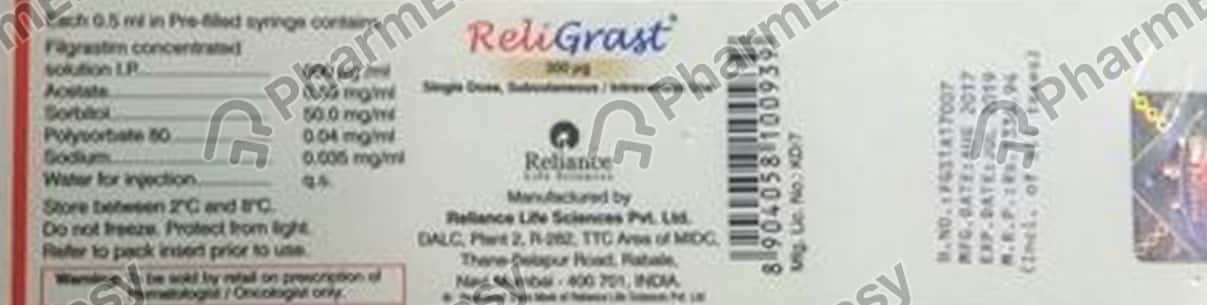 Religrast 300 MCG Injection (0.5): Uses, Side Effects, Price & Dosage ...