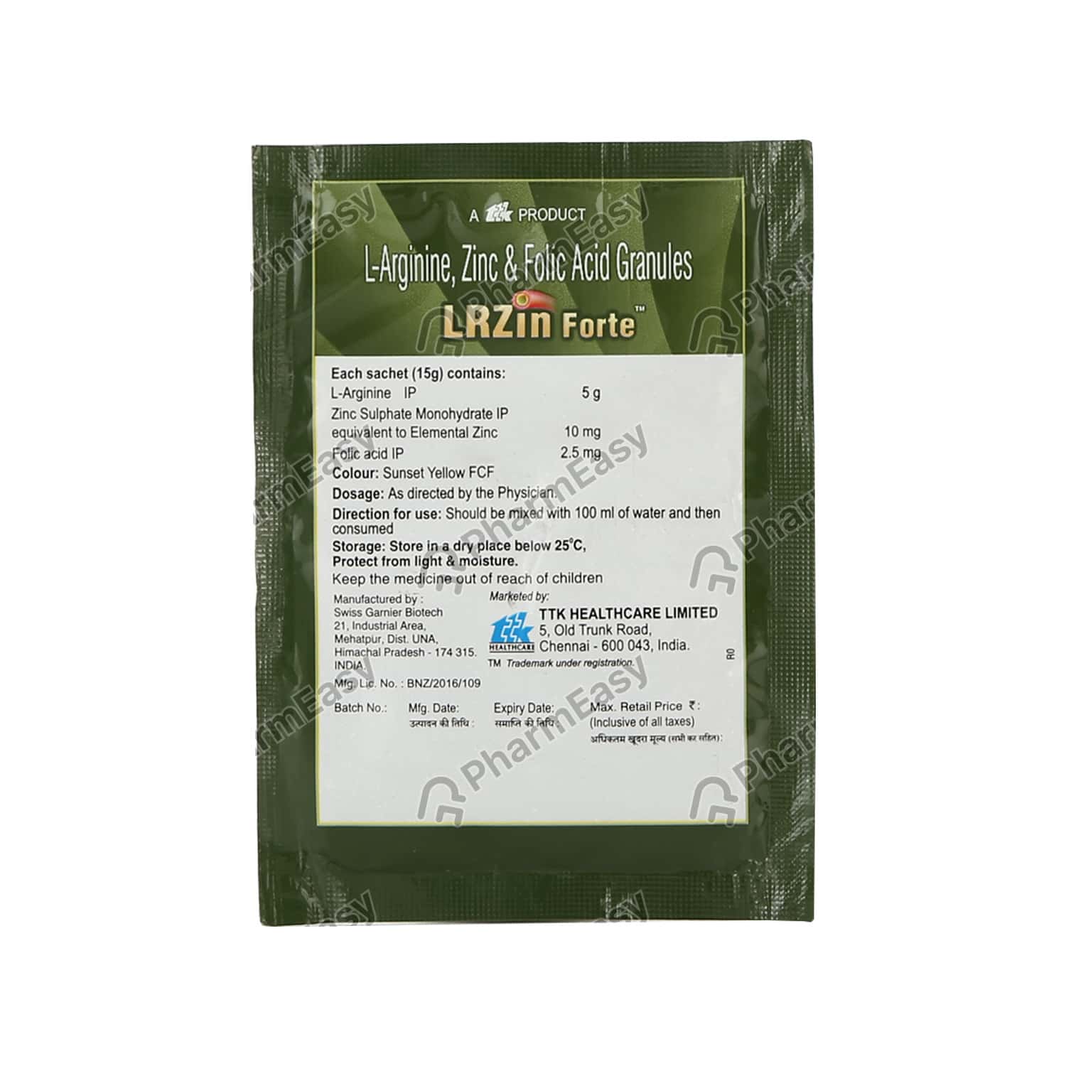 Buy Lrzin Forte Orange Flav Sf Sach 15gm Online at Flat 18% OFF ...