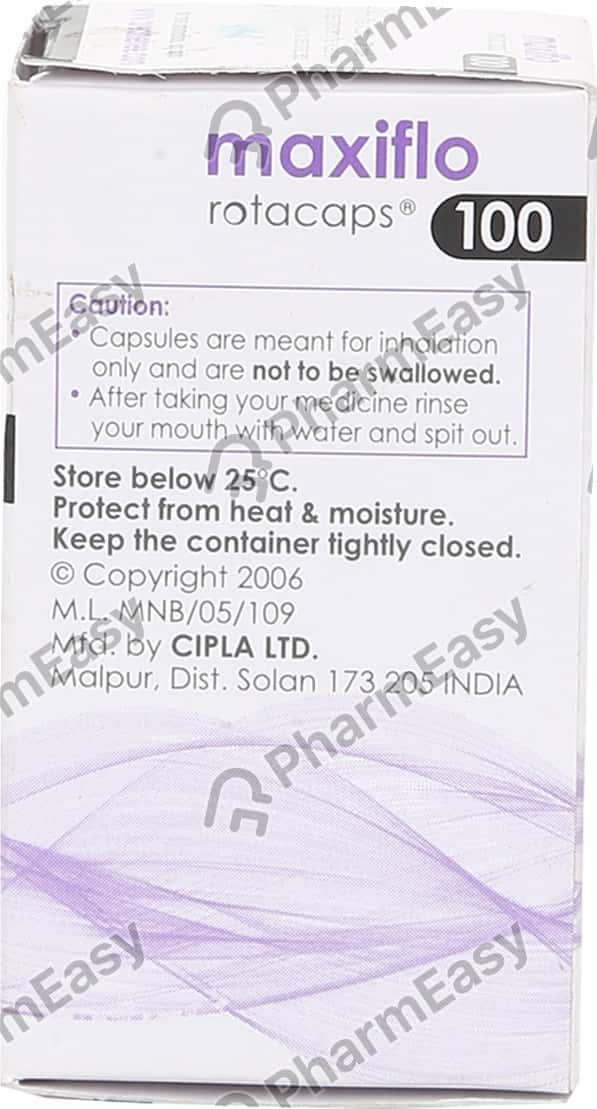 Maxiflo 100mcg Bottle Of 30 Rotacaps: Uses, Side Effects, Price ...