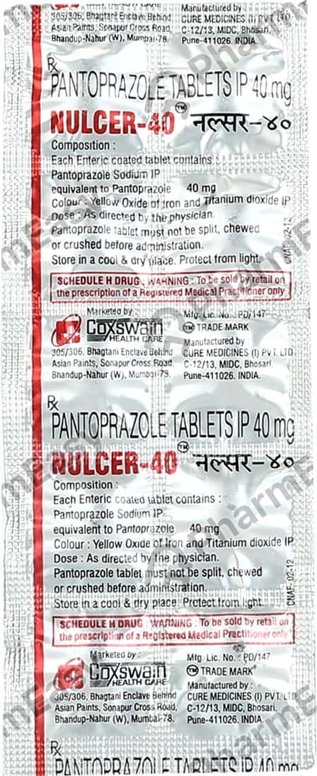Nulcer 40 MG Tablet (10): Uses, Side Effects, Price & Dosage | PharmEasy