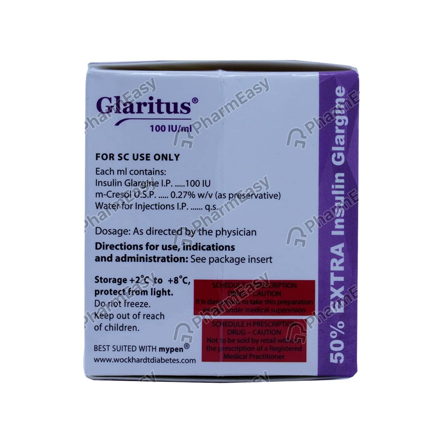 Glaritus 100 IU/ML Injection (3) - Uses, Side Effects, Dosage ...