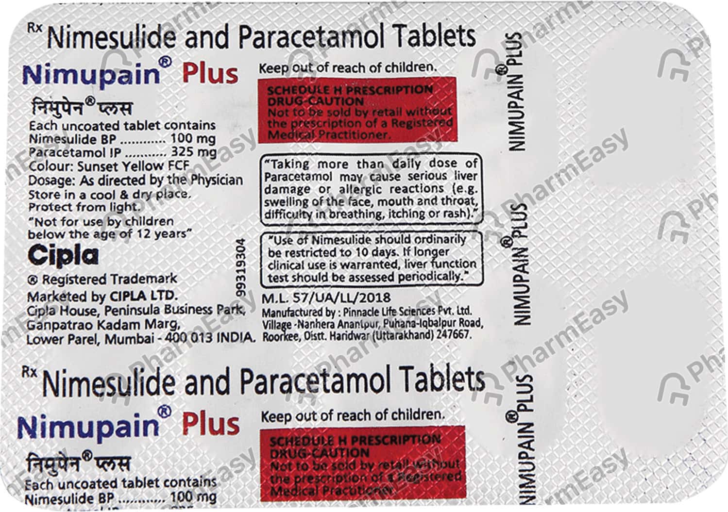 Nimatex P Tablet 15'S: Uses, Side Effects, Price & Dosage | PharmEasy