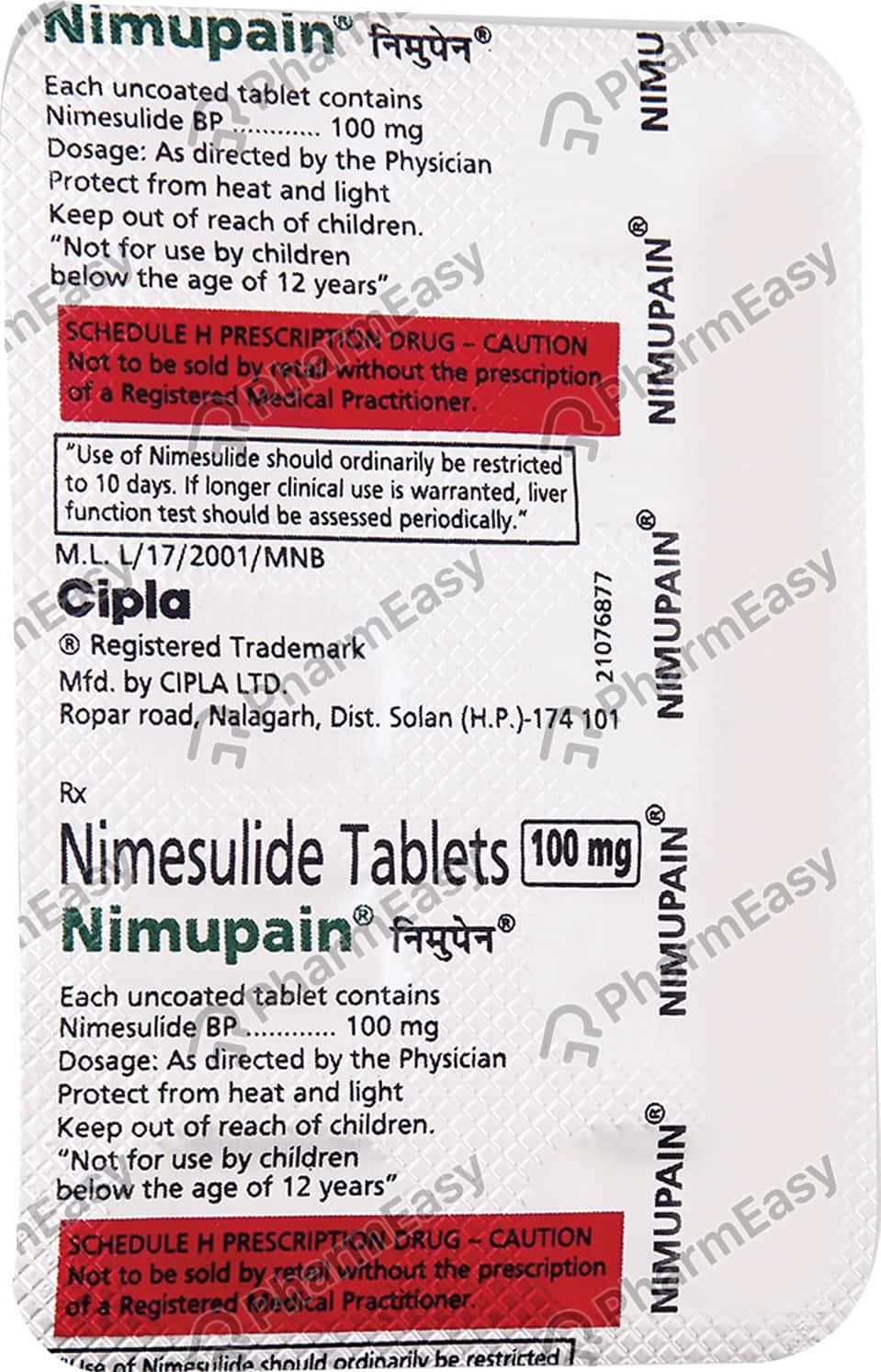 Nimupain 100 MG Tablet (10): Uses, Side Effects, Price & Dosage | PharmEasy