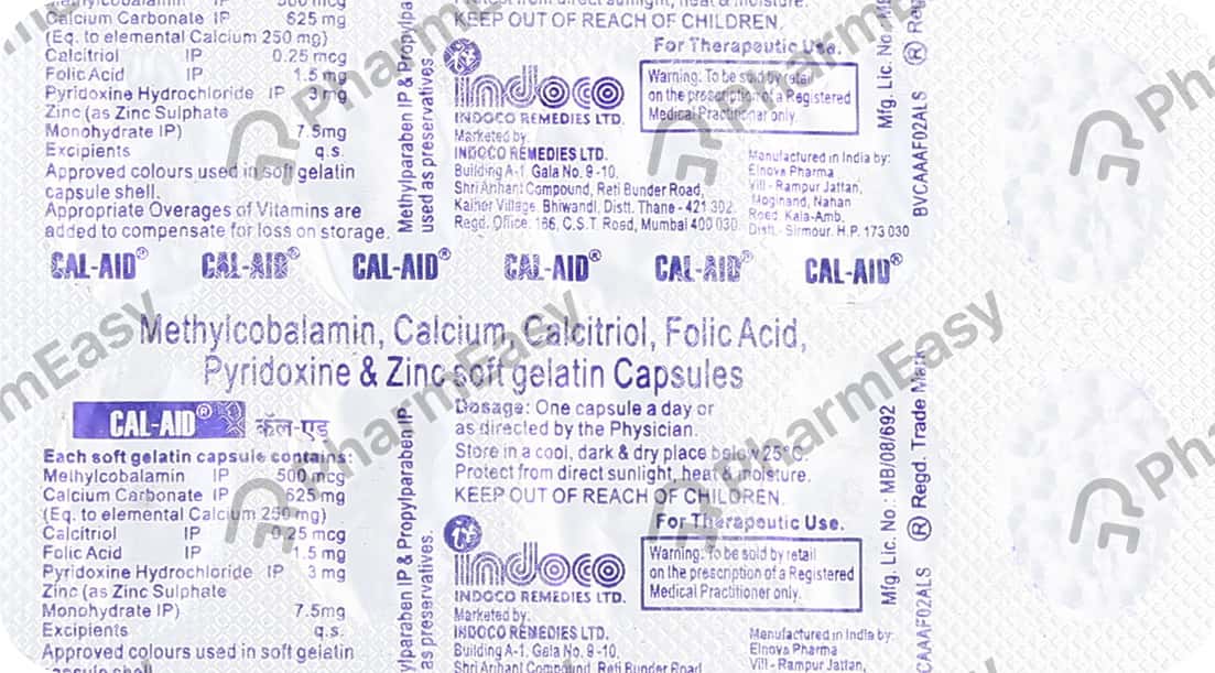 Buy Cal Aid Strip Of 10 Softgel Capsules Online at Flat 15% OFF | PharmEasy