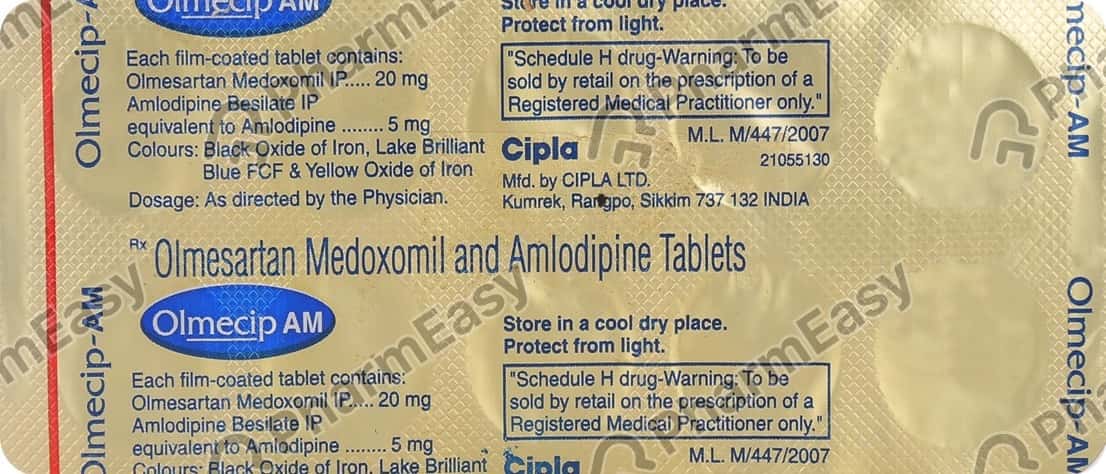 Olmecip Am Strip Of 10 Tablets: Uses, Side Effects, Price & Dosage ...