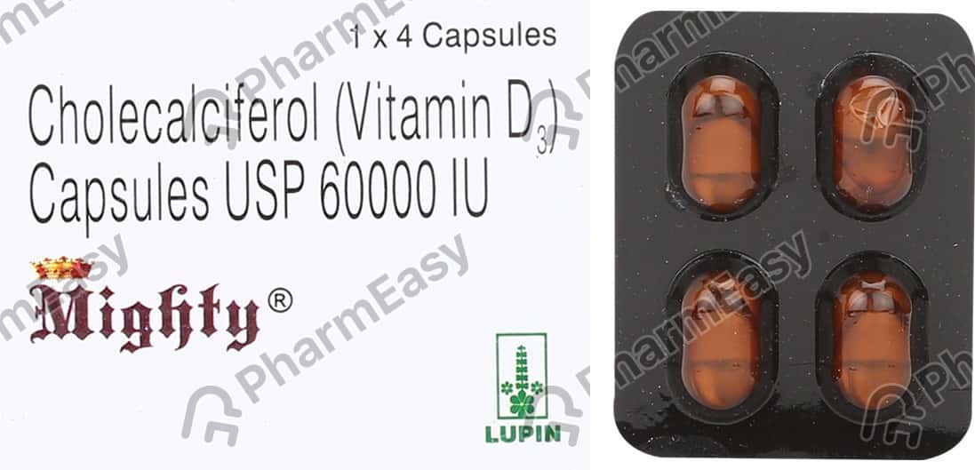 Mighty 60000 IU Capsule (4): Uses, Side Effects, Price & Dosage | PharmEasy