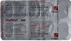 Mofetyl 500 MG Tablet (10): Uses, Side Effects, Price & Dosage | PharmEasy