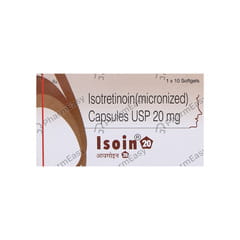 Isoin 20 MG Capsule (10) - Uses, Side Effects, Dosage, Composition ...