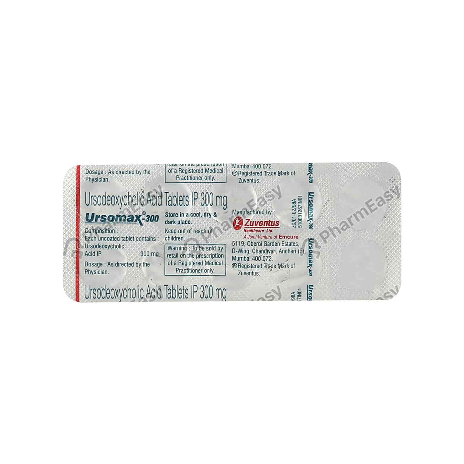 Buy Ursomax 300mg Strip Of 10 Tablets Online at Flat 18% OFF* | PharmEasy