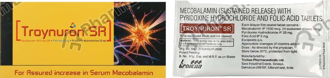 Troynuron Sr Strip Of 10 Tablets: Uses, Side Effects, Price & Dosage ...