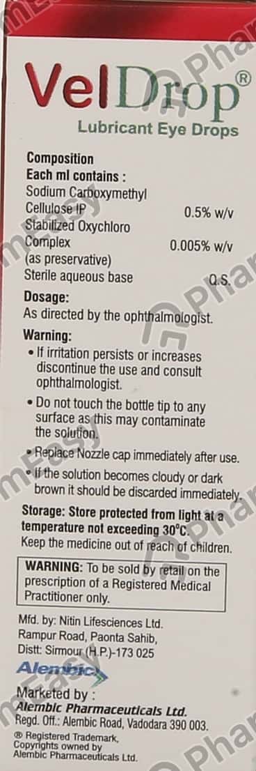 Veldrop 0.5 %W/V Eye Drop (10): Uses, Side Effects, Price & Dosage ...