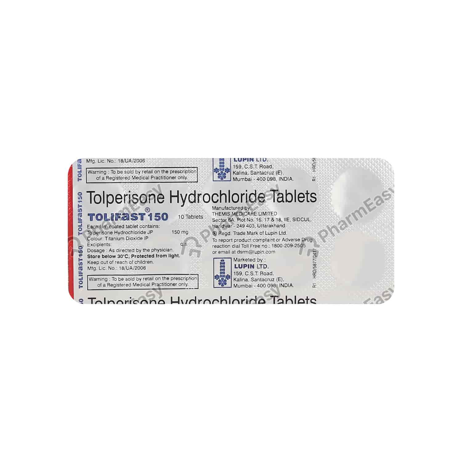 Buy Tolifast 150mg Tablet Online at Flat 18% OFF* | PharmEasy