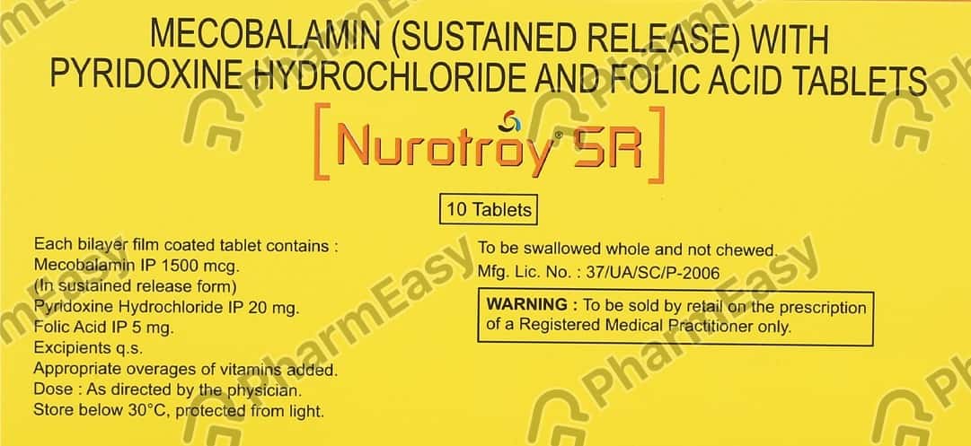 Nurotroy Sr Strip Of 10 Tablets: Uses, Side Effects, Price & Dosage ...