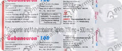 Gabaneuron 100mg/500mcg Strip Of 10 Tablets: Uses, Side Effects, Price ...