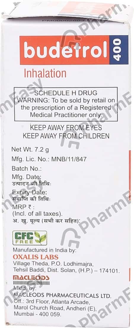 Budetrol 400mcg Box Of 120md Metered Dose Inhaler: Uses, Side Effects ...