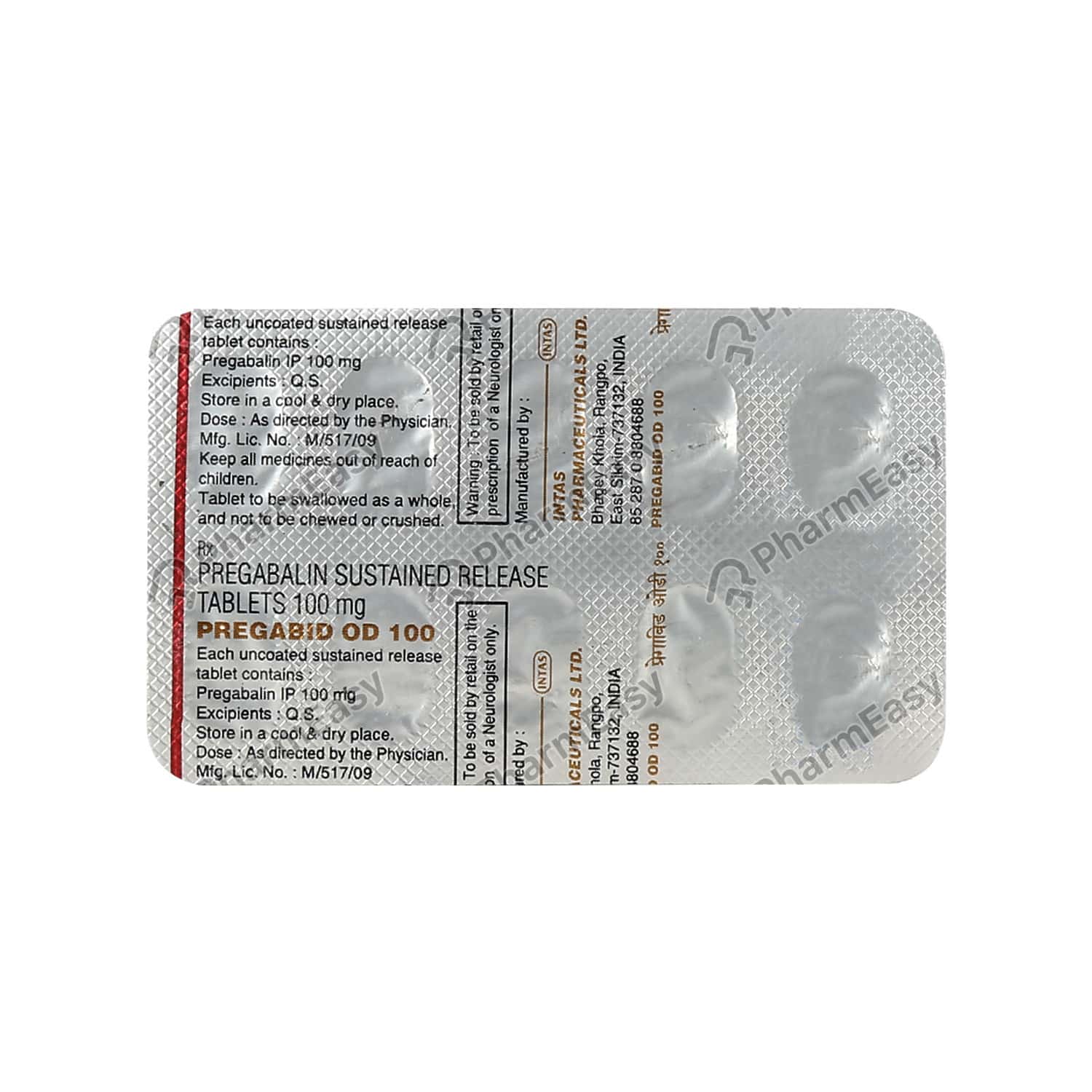 Pregabid 100 MG Tablet (10) - Uses, Side Effects, Dosage, Composition ...
