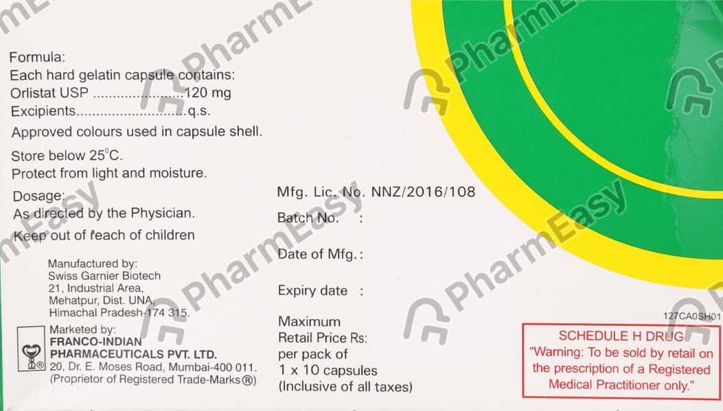 Lipophage 120 MG Capsule (10): Uses, Side Effects, Price & Dosage ...