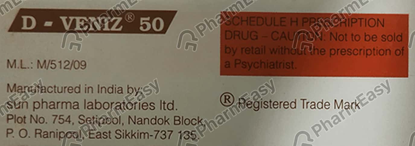 D Veniz 50 MG Tablet (10): Uses, Side Effects, Price & Dosage | PharmEasy