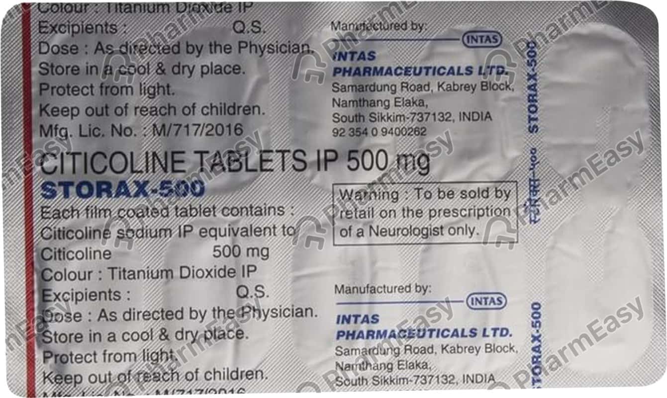 Storax 500 MG Tablet (10): Uses, Side Effects, Price & Dosage | PharmEasy