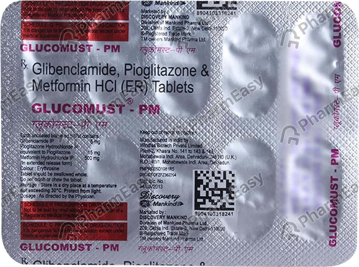 Buy Glucomust Pm Strip Of 10 Tablets Online at Flat 15% OFF | PharmEasy