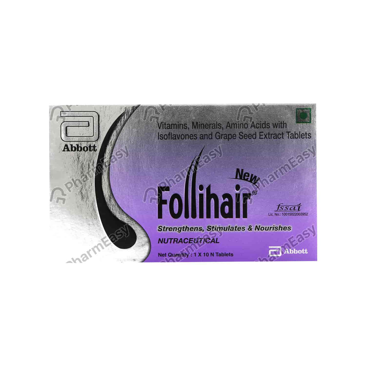 Buy New Follihair Tablet 10'S Online at flat 15% off | PharmEasy