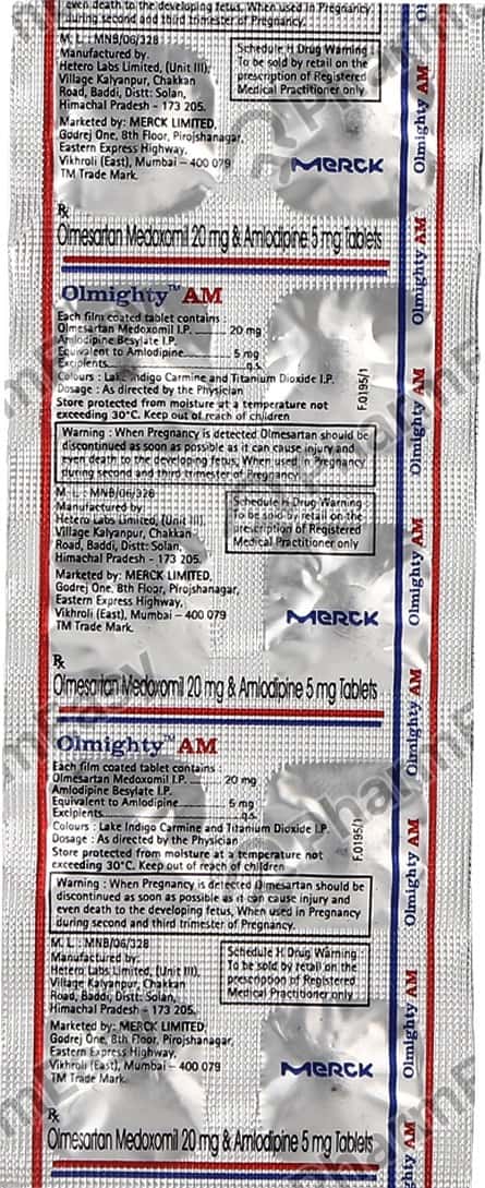 Olmighty Am Strip Of 10 Tablets: Uses, Side Effects, Price & Dosage ...