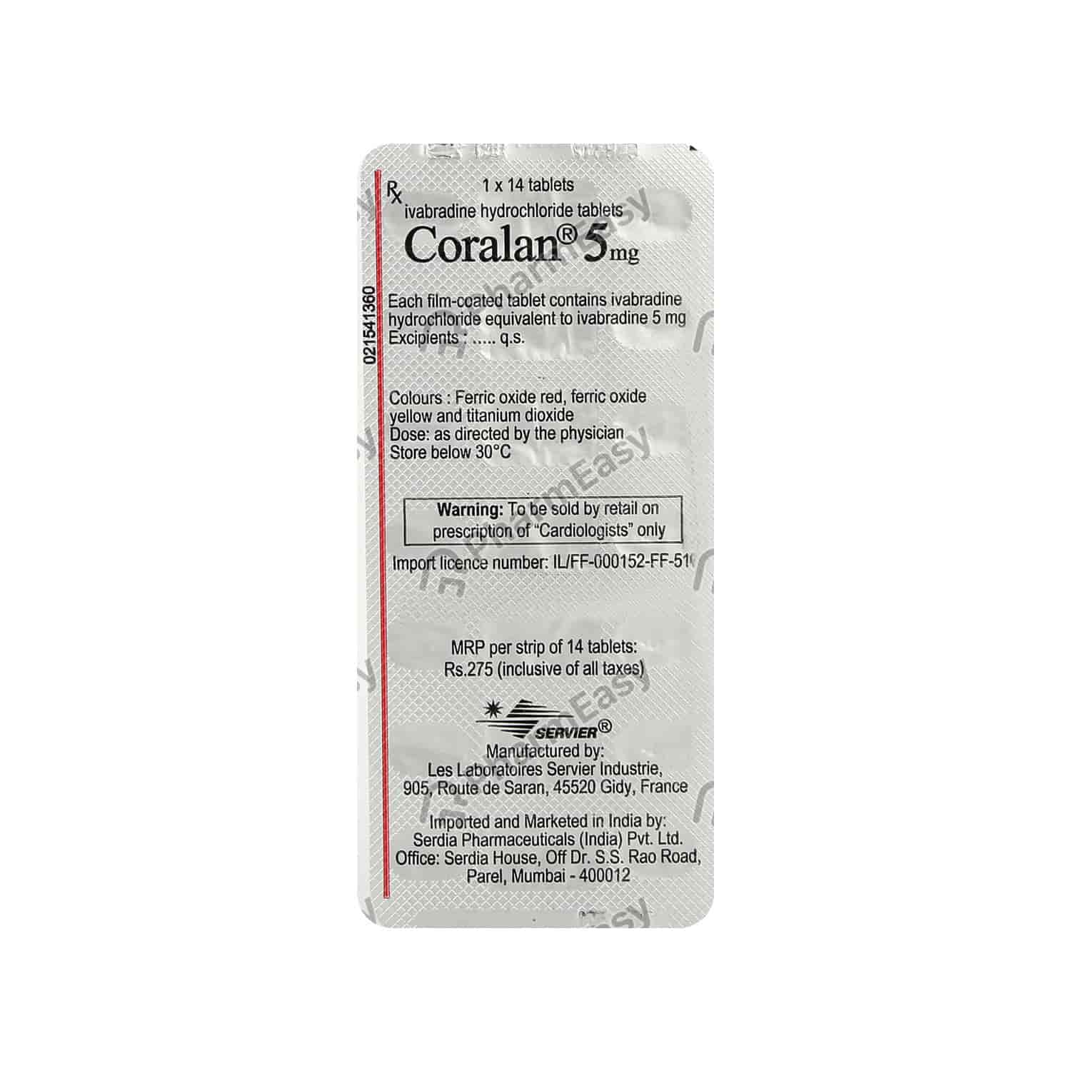 Buy Coralan 5mg Tablet Online at Flat 18% OFF* | PharmEasy