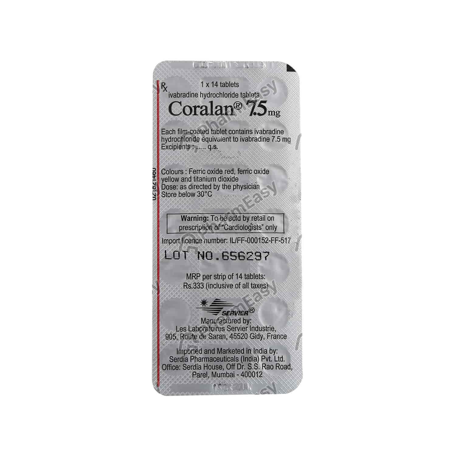 Buy Coralan 7.5mg Tablet Online at Flat 18% OFF* | PharmEasy