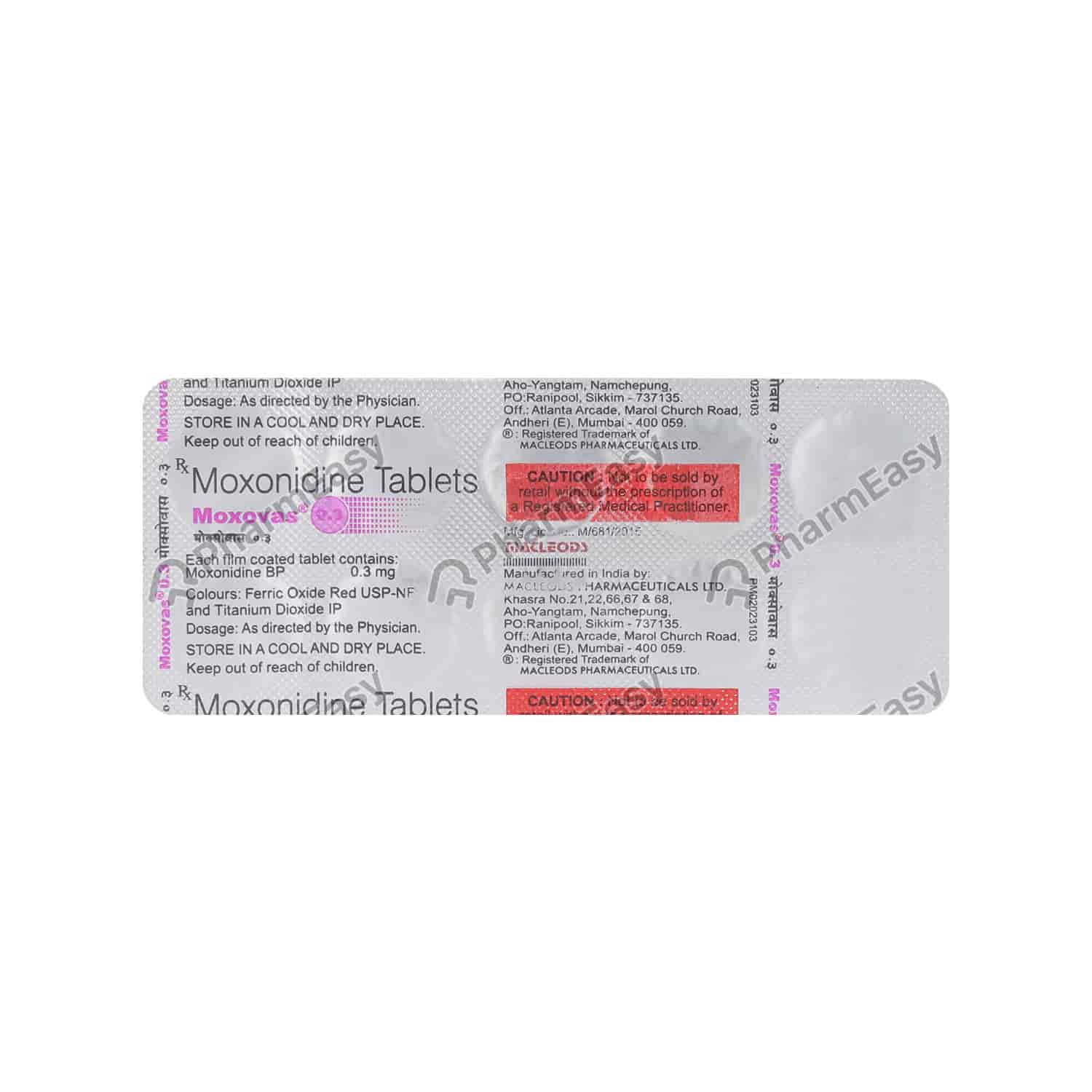 Buy Moxovas 0.3mg Strip Of 10 Tablets Online at flat 15% off | PharmEasy
