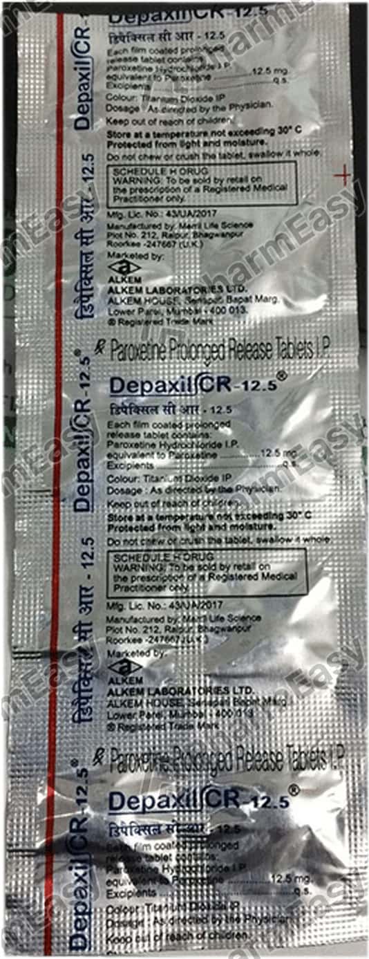 Depaxil Cr 12.5 MG Tablet (10): Uses, Side Effects, Price & Dosage ...