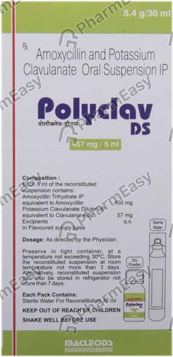 Polyclav Ds Dry Syrup 30ml: Uses, Side Effects, Price & Dosage | PharmEasy