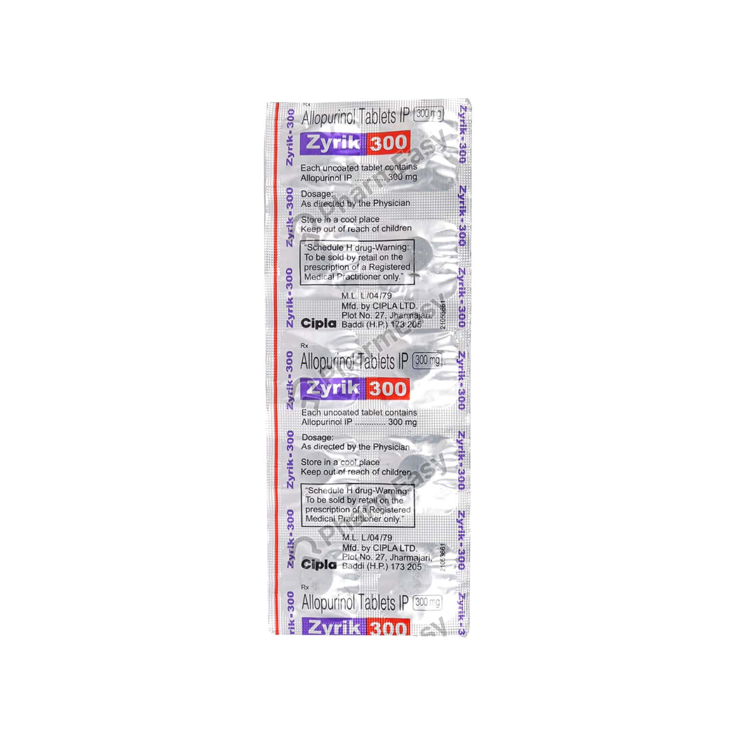 Buy Zyrik 300 MG Tablet (10) Online at Flat 18% OFF* | PharmEasy