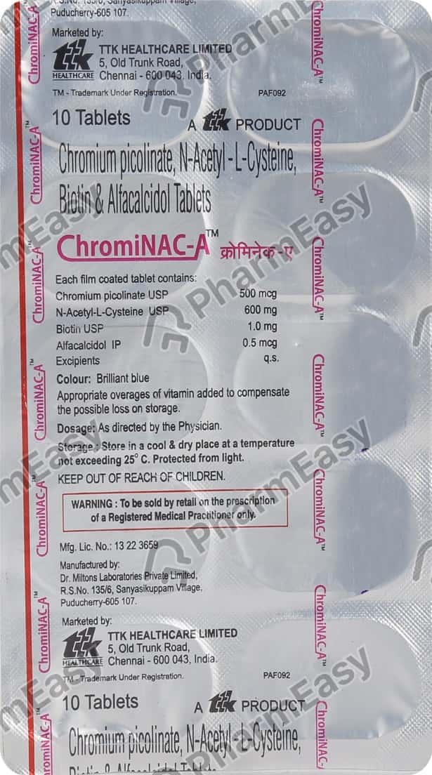 Buy Chrominac A Strip Of 10 Tablets Online at Flat 15% OFF | PharmEasy