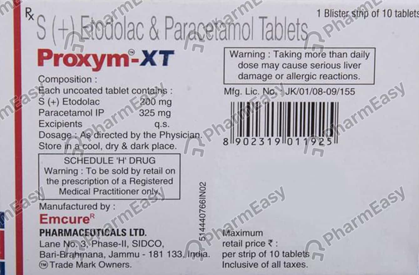 Proxym Xt Strip Of 10 Tablets: Uses, Side Effects, Price & Dosage ...