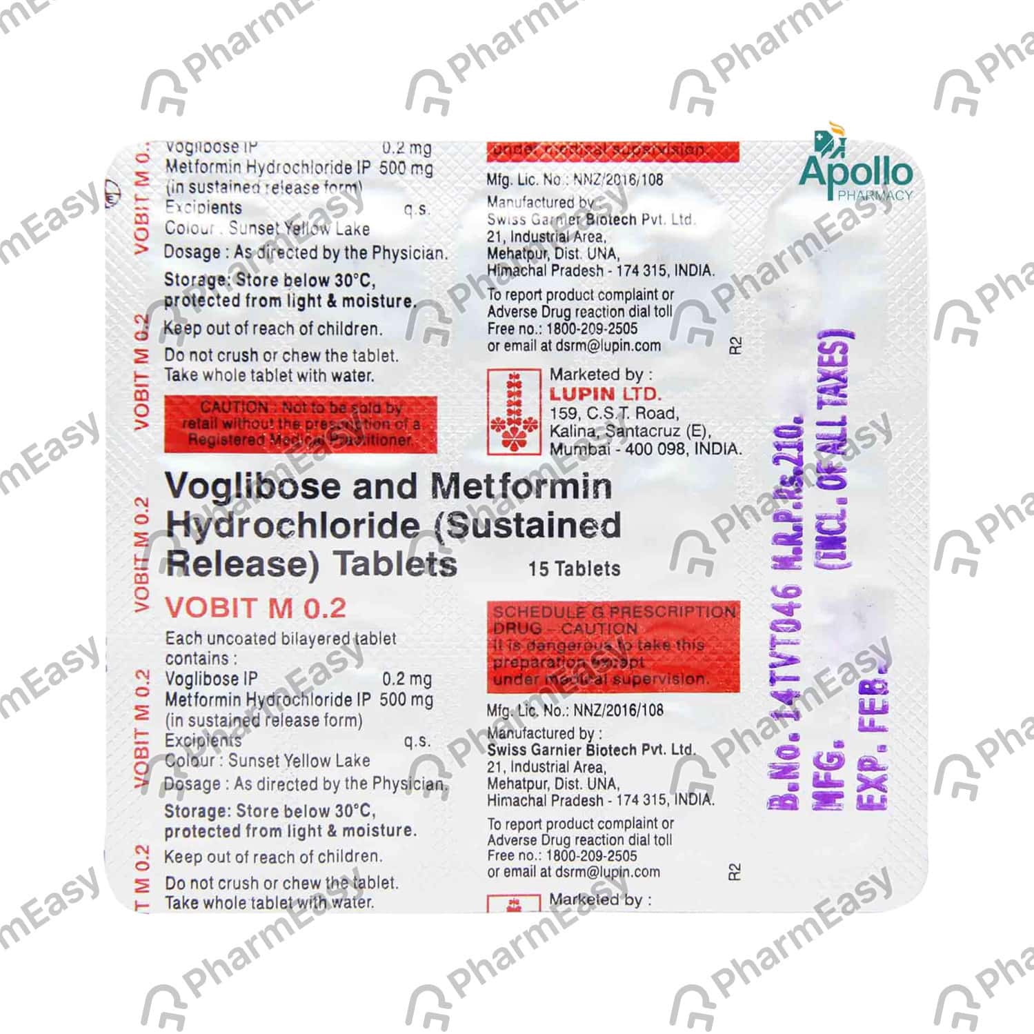 Vobit M 0.2mg Strip Of 10 Tablets: Uses, Side Effects, Price & Dosage ...