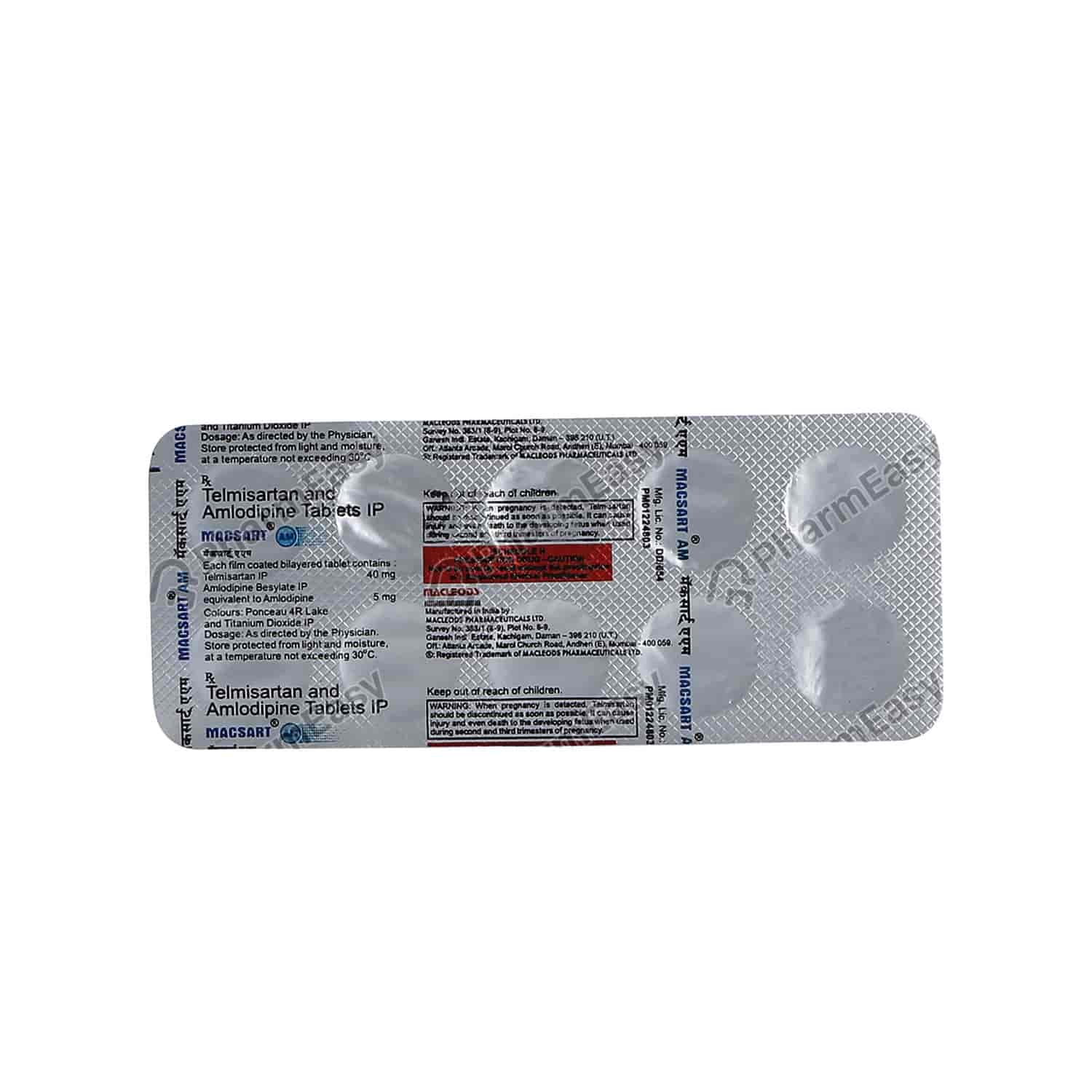 Buy Macsart Am 40mg Strip Of 10 Tablets Online at Flat 18% OFF* | PharmEasy